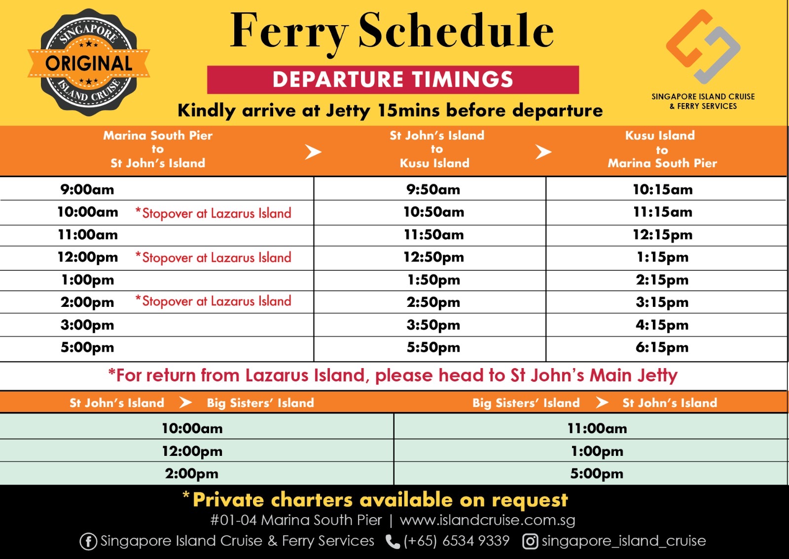 Ferry to Southern Islands Singapore | Charter A Ferry